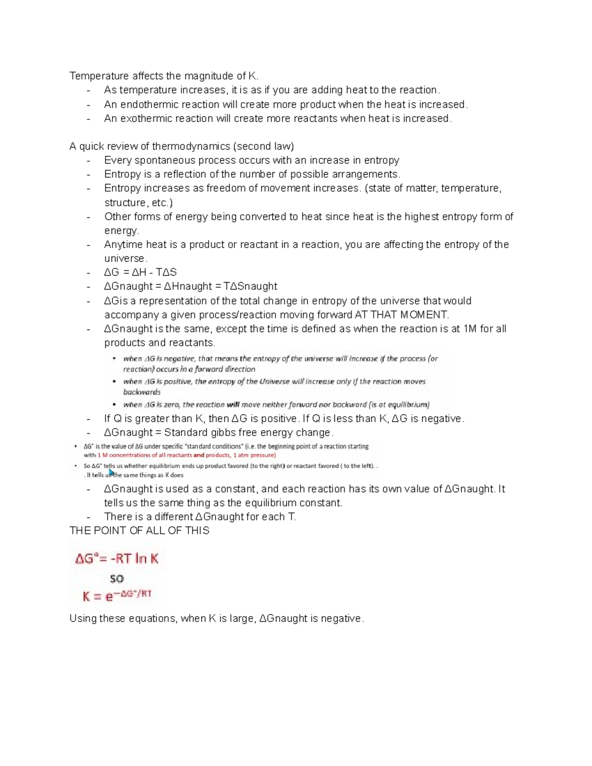 Temperature and equilibrium - Temperature affects the magnitude of K ...