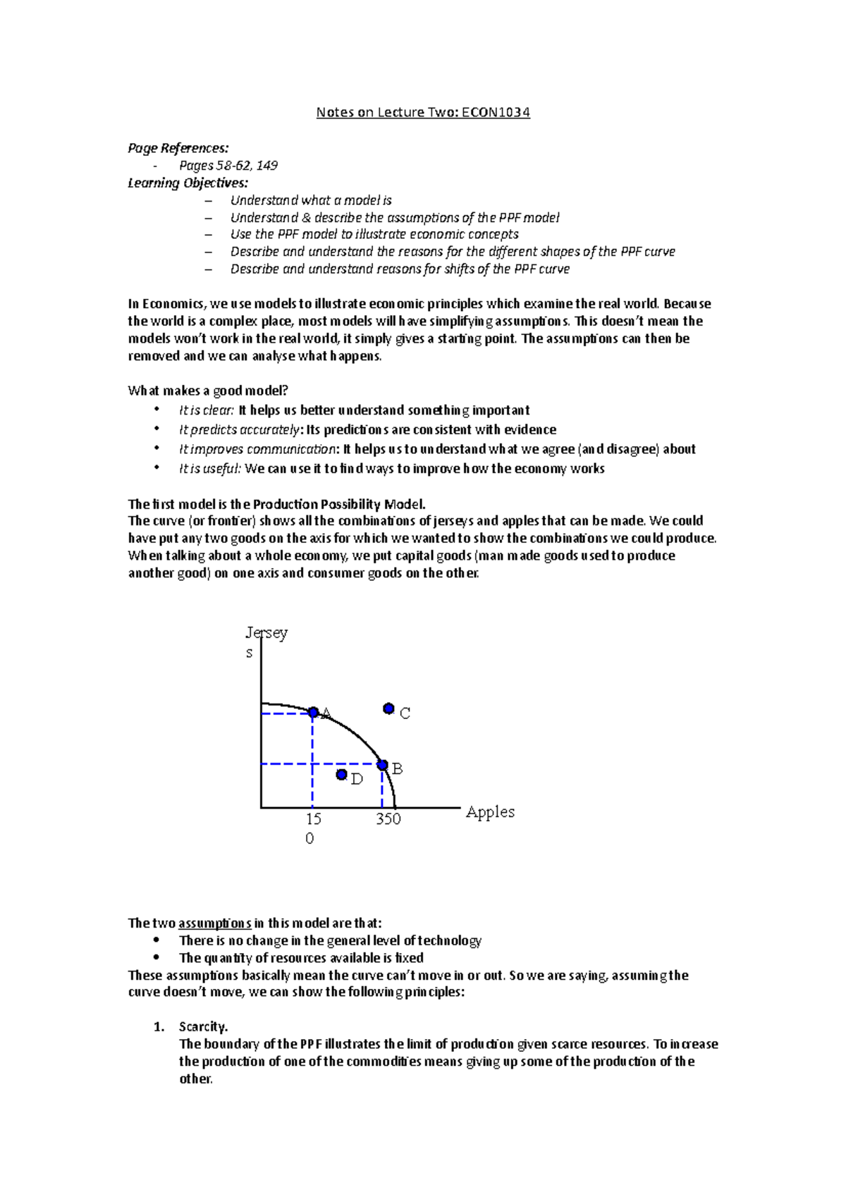 ECON104 L2 - Notes on Lecture Two: ECON Page References: - Pages 58-62 ...