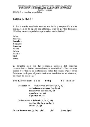 Tarea 2-3 - Prácticas resueltas de Fonética Histórica con Ingelmo ...