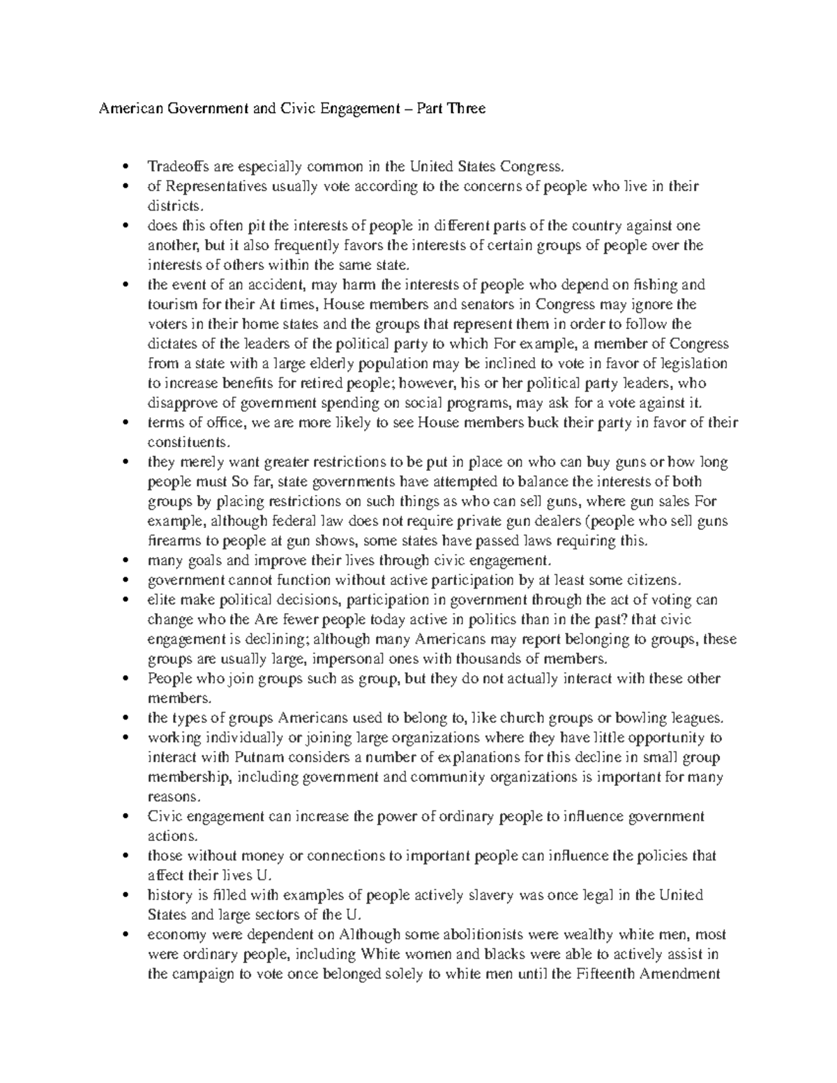 American Government and Civic Engagement – Part Three - of ...