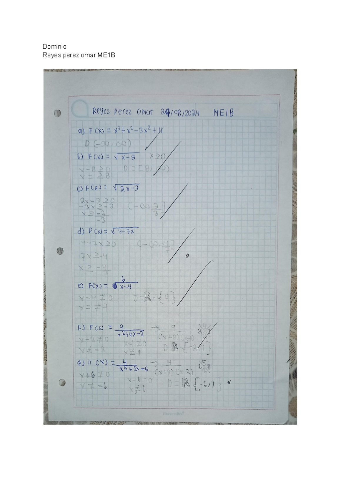 Dominio - UU6 - Dominio Reyes perez omar ME1B Reyes perez omar 20/08 ...