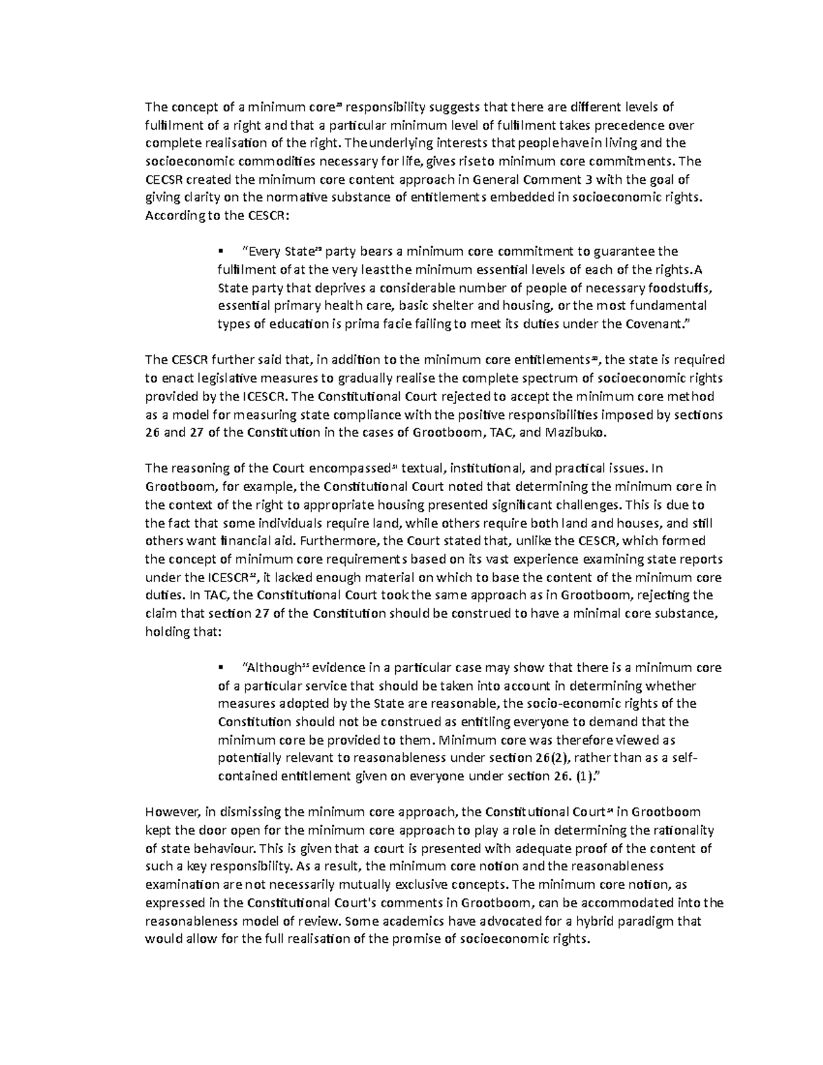 The Concept of a Minimum Core Responsibility - The concept of a minimum ...