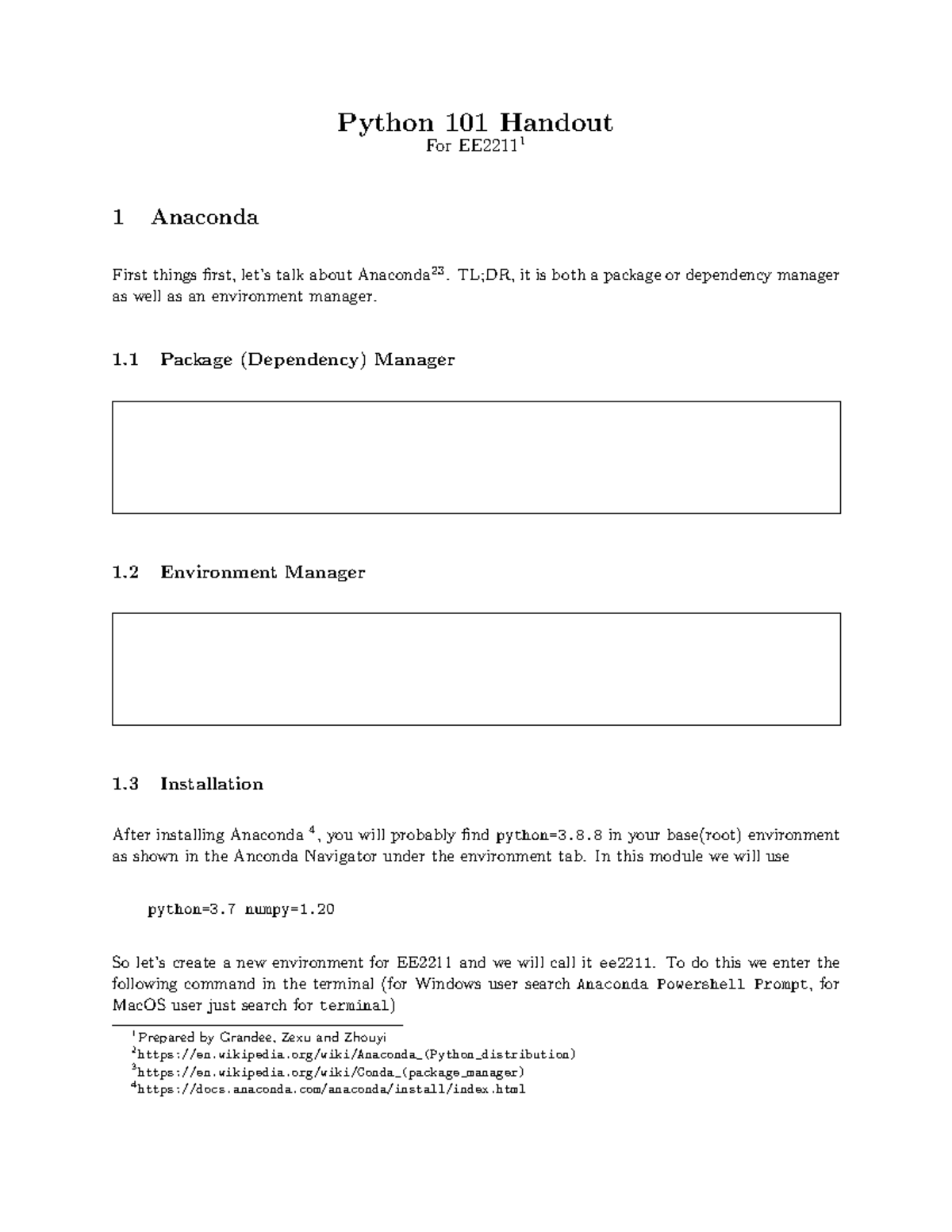 EE2211 Python 101 Handout Guide - CS3244 - NUS - Studocu