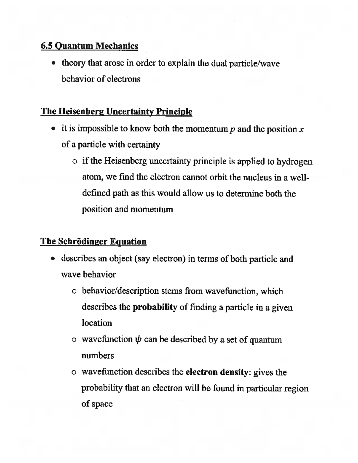 Ysu chem 1515 F22 lecture 18 marked - 5 Quantum Mechanics e theory that ...