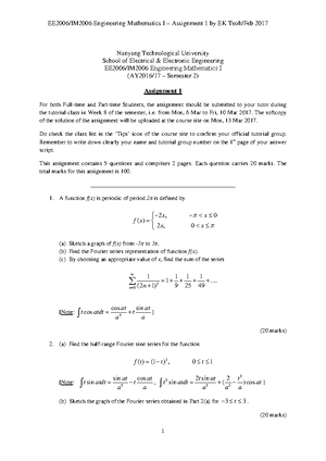 Tutorial 9 - Nanyang Technological University School of Electrical ...