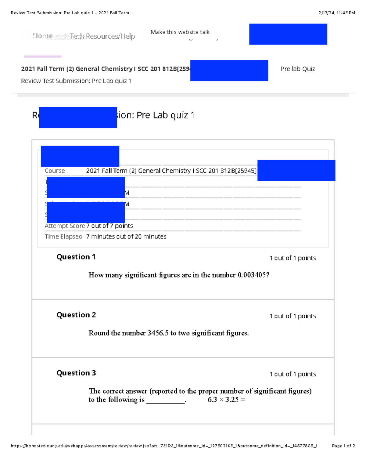 Review Test Submission: Pre Lab quiz 1 – 2021 Fall Term - Review Test ...