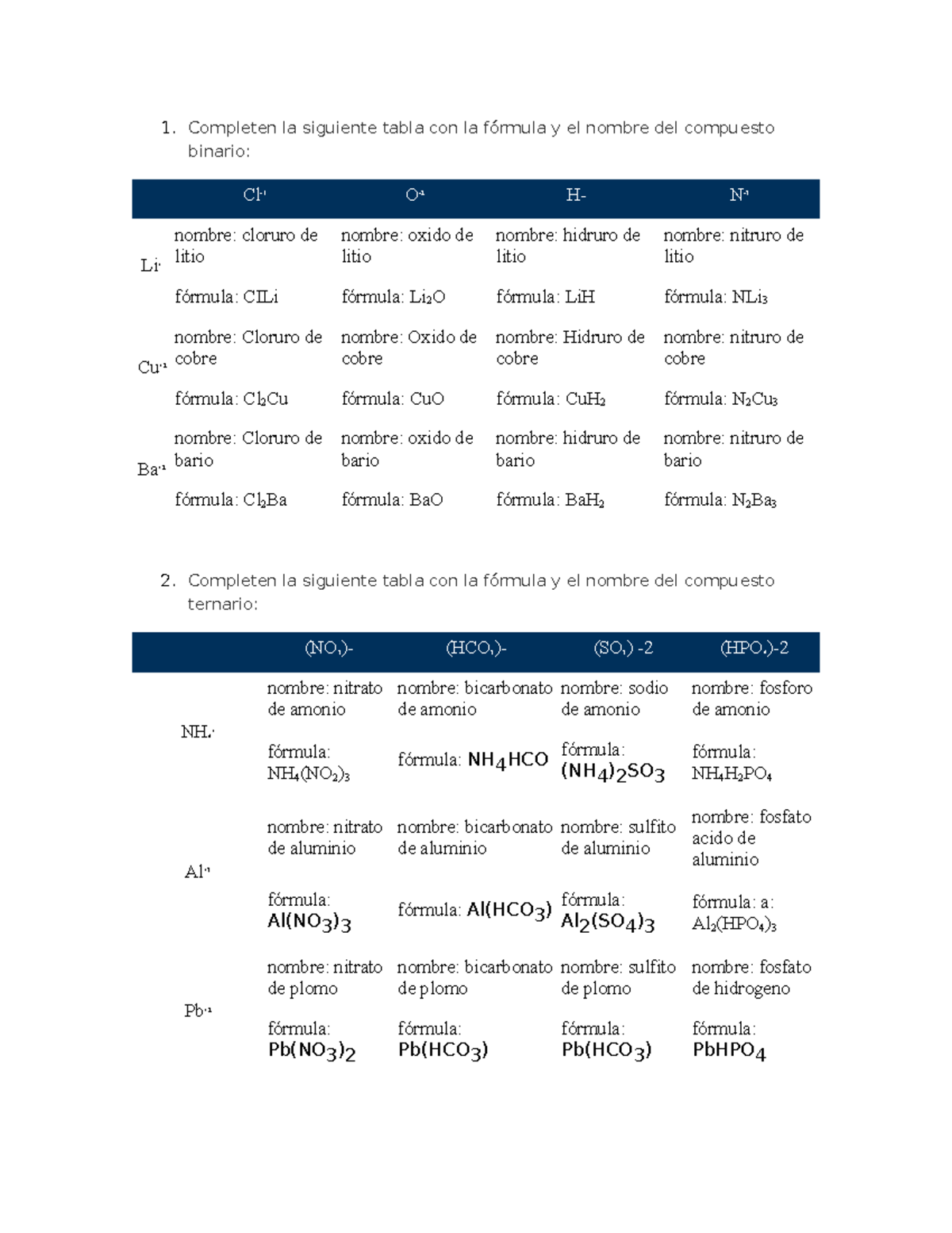 EJERCIOS TEMA 10_ MODULO III_ TEMA 10_ - Completen la siguiente tabla ...
