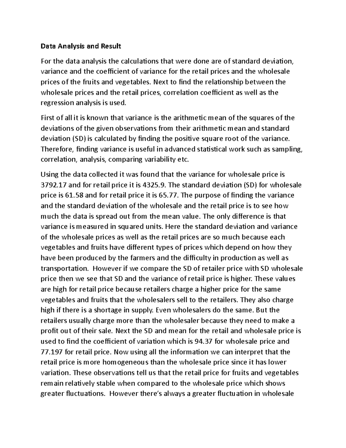 Results Part - Data Analysis and Result For the data analysis the ...