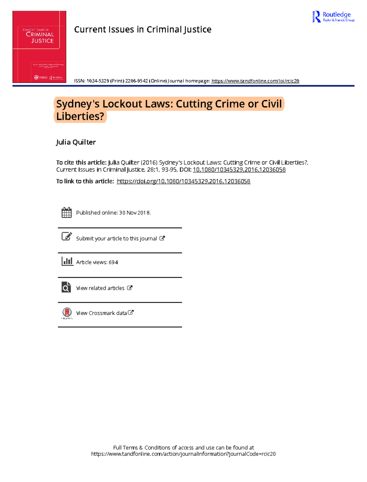 Sydney s Lockout Laws Cutting Crime or Civil Liberties - Full Terms ...