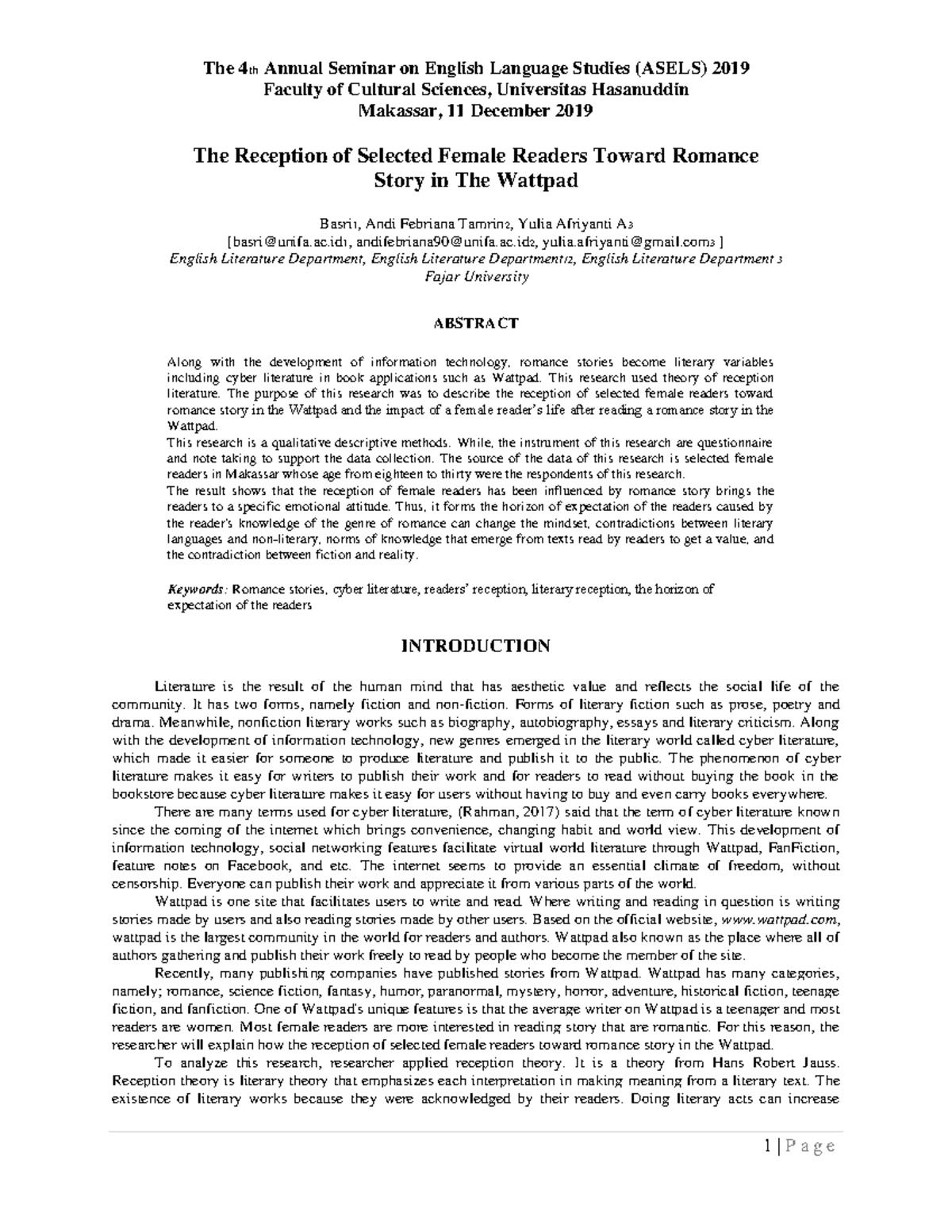 Template Asels 2019 FIB Unhas Basri - Faculty of Cultural Sciences ...