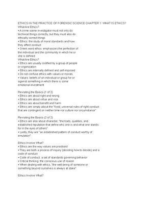 Chapter 2 AN Ethical Approach TO Forensic Professionalism - ETHICS IN ...