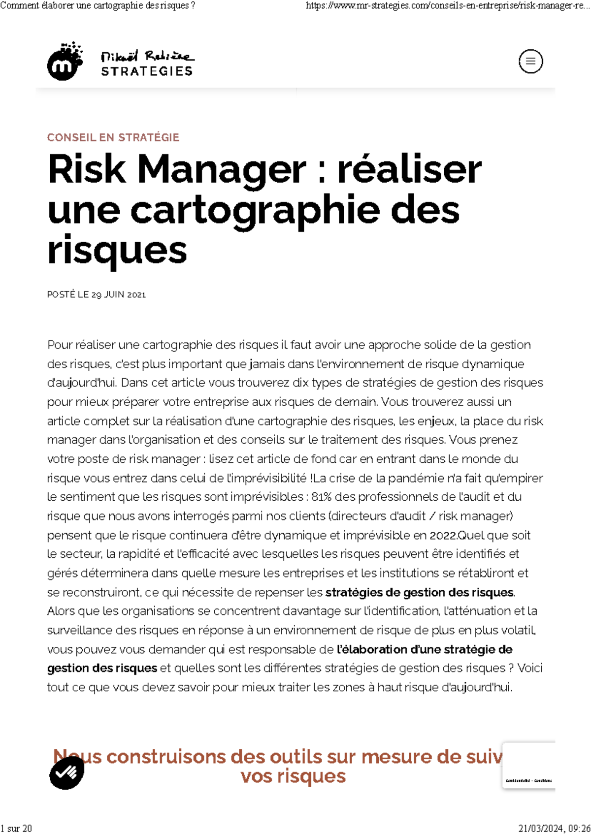 Comment élaborer une cartographie des risques - Risk Manager : réaliser une cartographie des ...