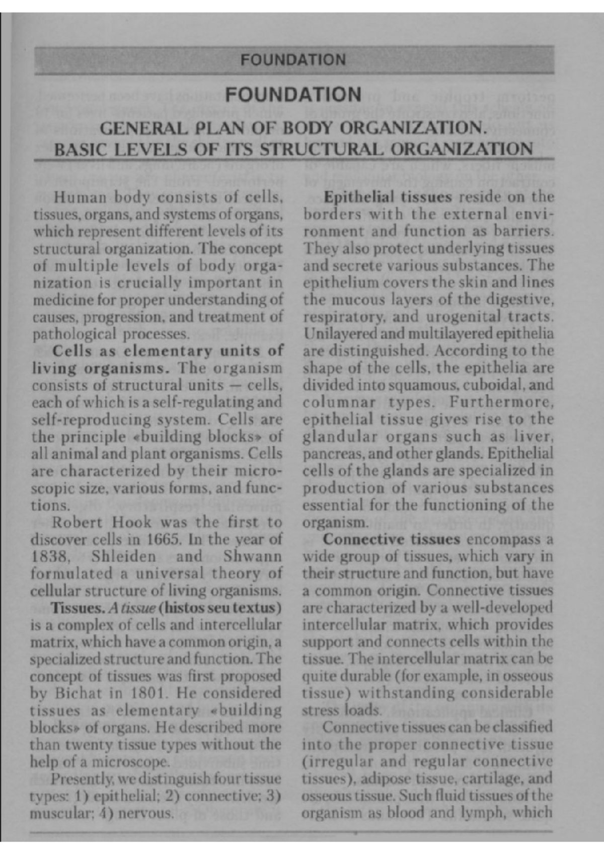 Anatomy ( Foundation) - General plan of body organization.basic levels ...