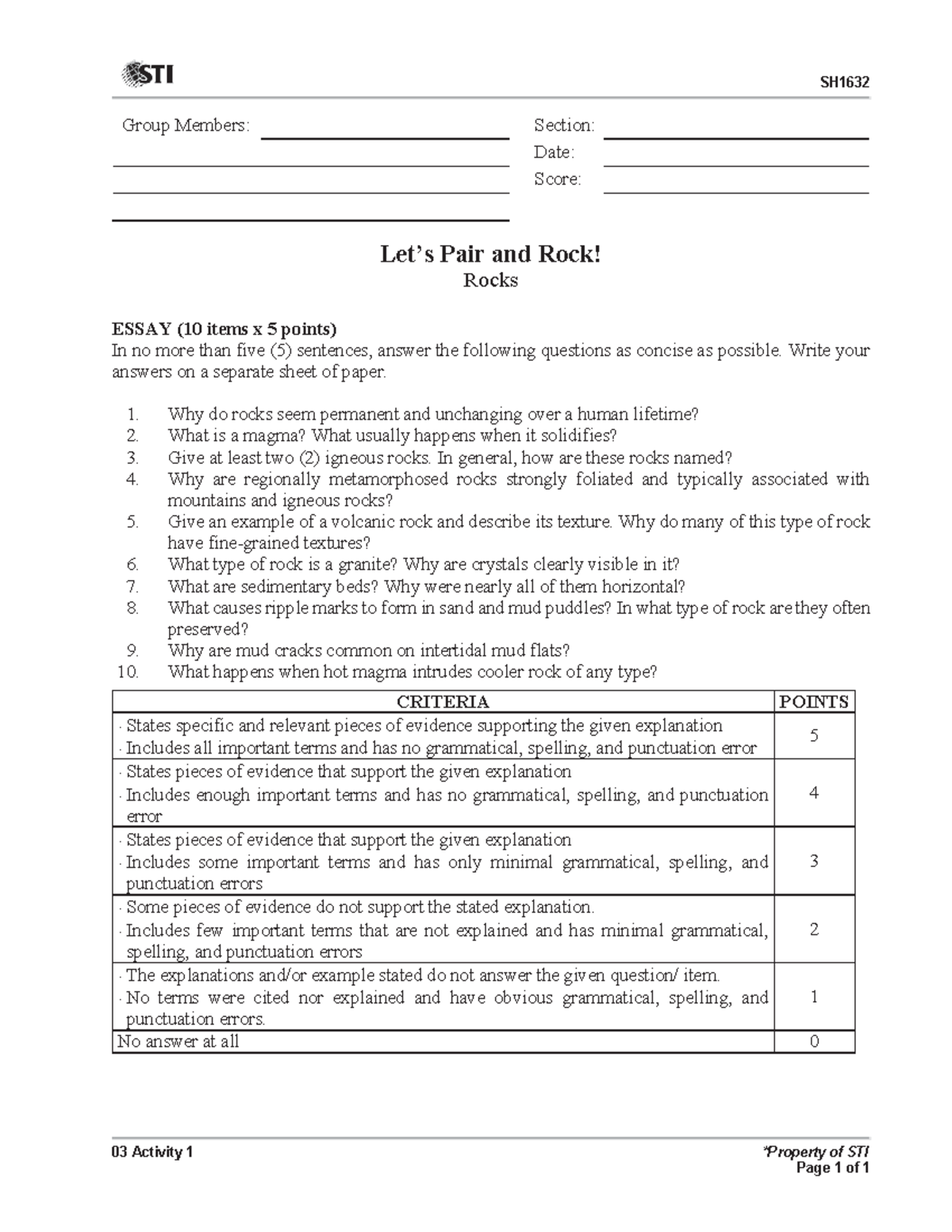 03 Activity 1 - guide - SH 03 Activity 1 *Property of STI Page 1 of 1 ...