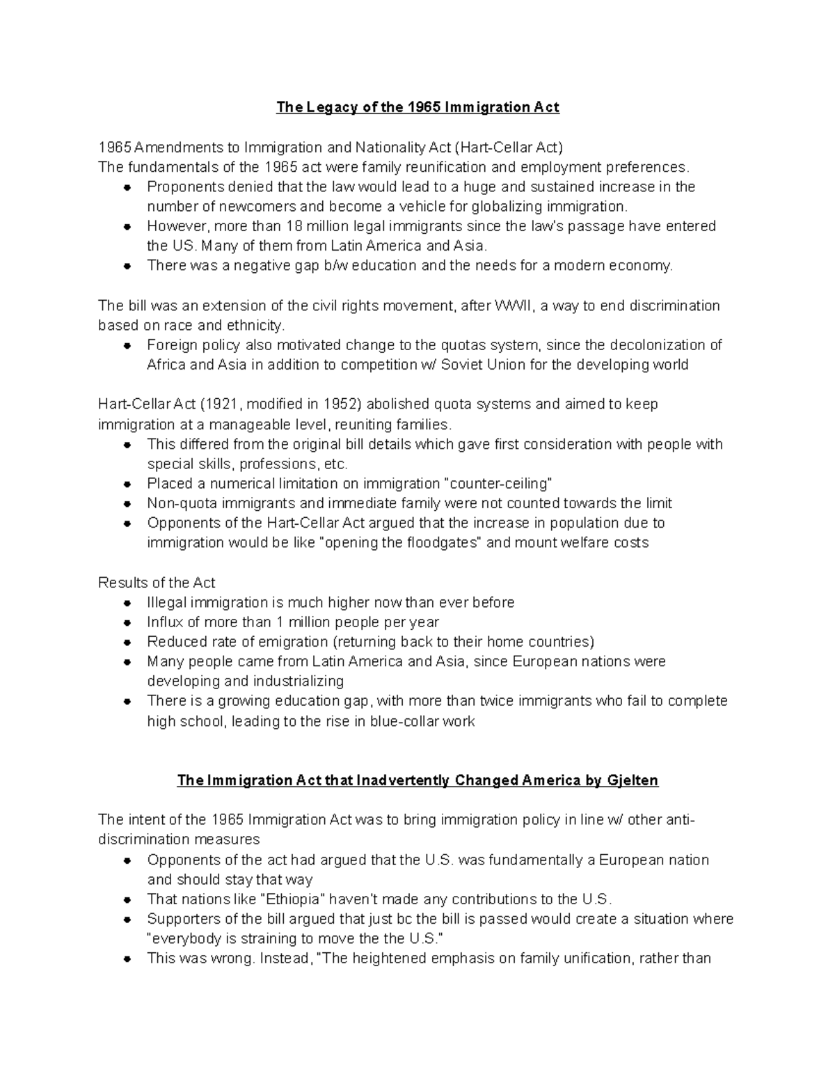 AFST 1965 Immigration Act - The Legacy of the 1965 Immigration Act 1965 ...
