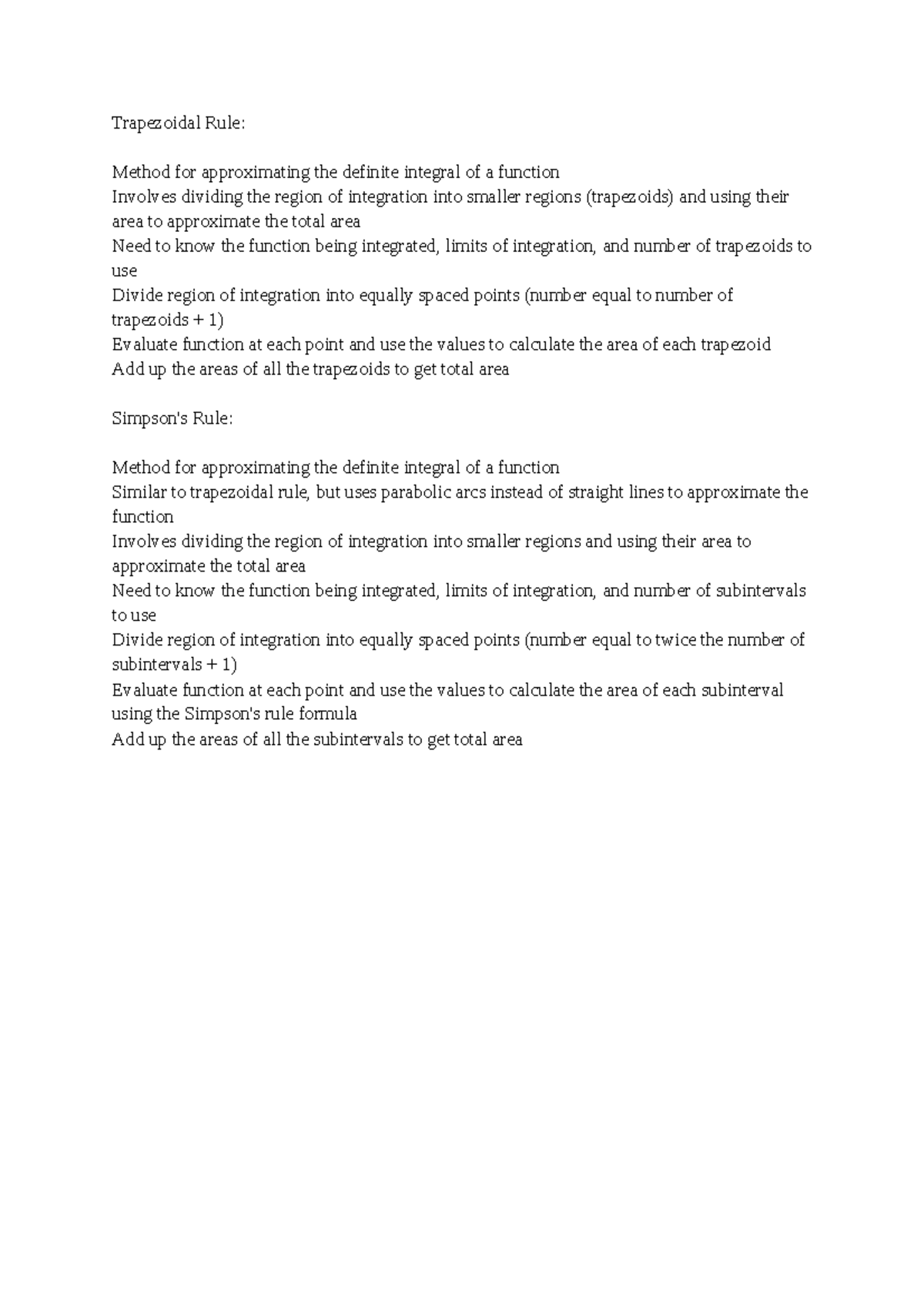 Trapezoidal vs Simpson - Trapezoidal Rule: Method for approximating the ...