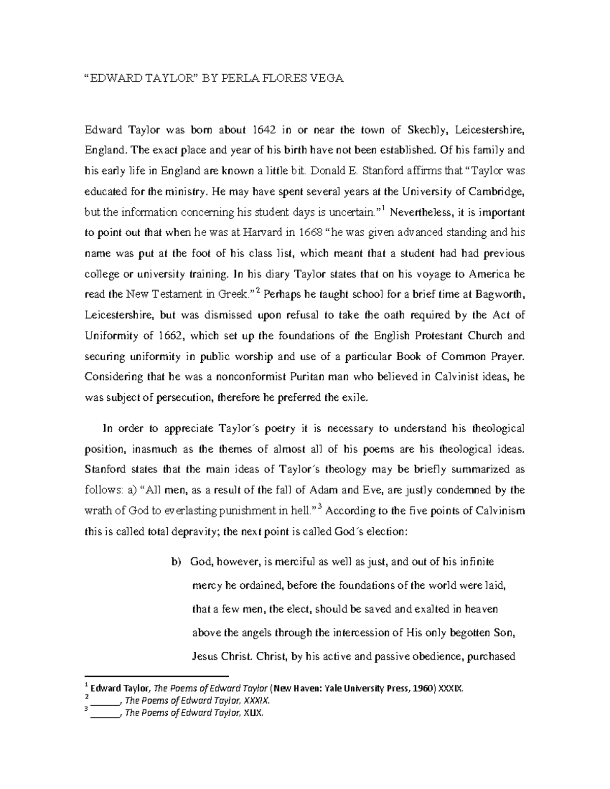 Edward taylor by perla flores vega - “EDWARD TAYLOR” BY PERLA FLORES ...