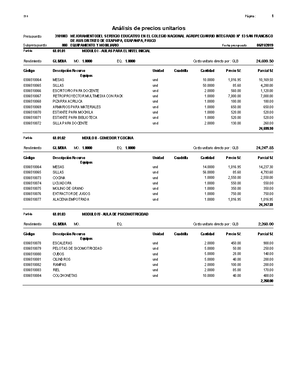 Analisis de precios unitarios - P·gina : 1 S Análisis de precios unitarios Presupuesto 0106001 ...