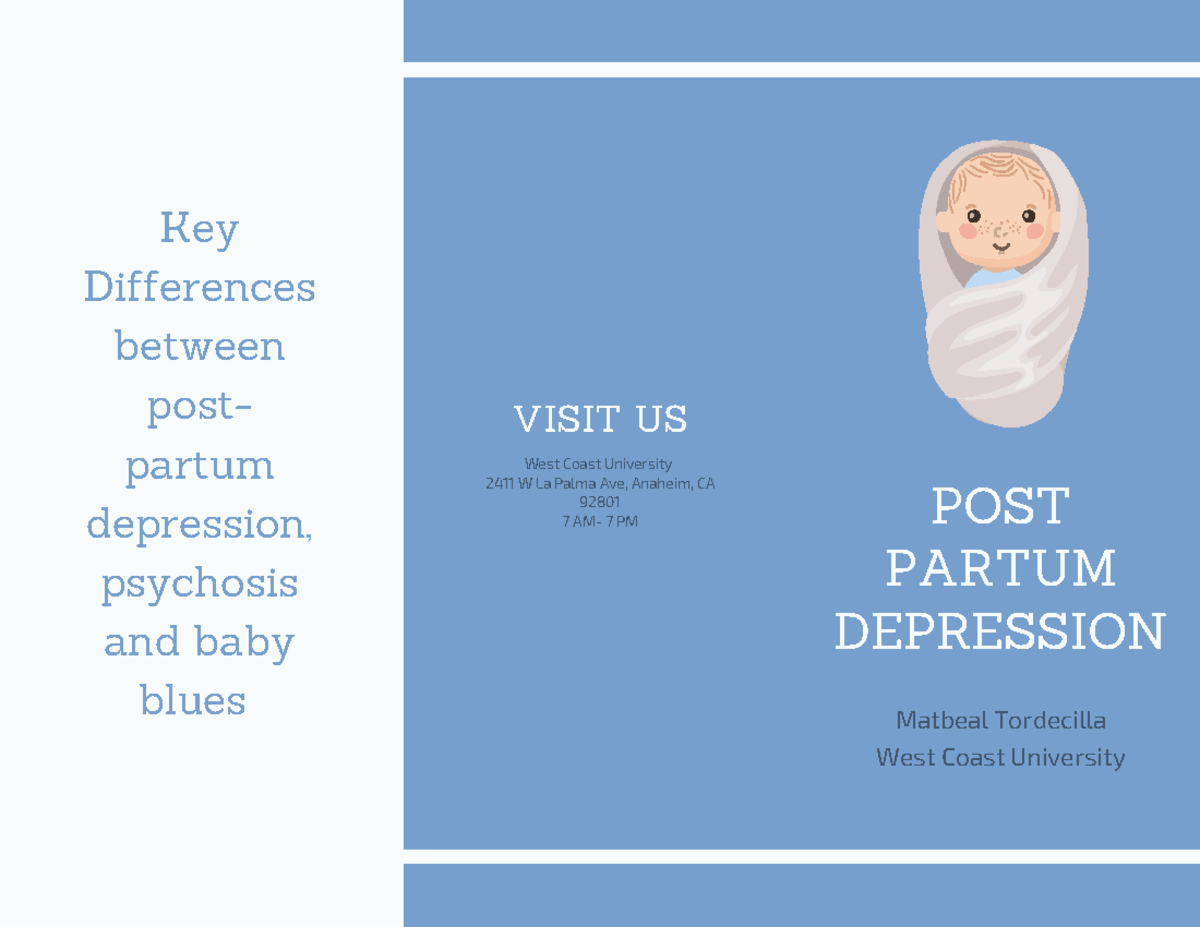 Post Partum Depression Brochure - 110 - WCU - Studocu