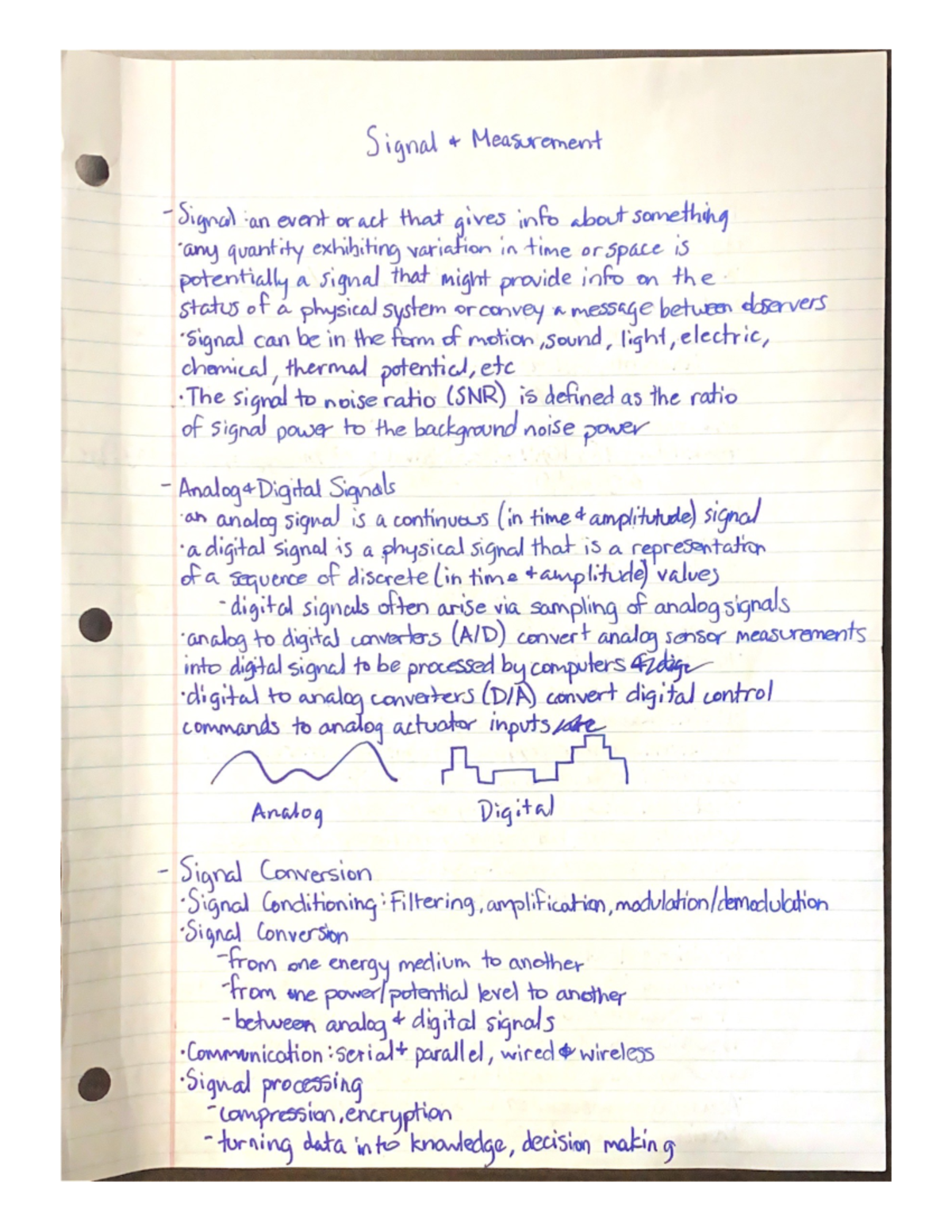 Signal And Measurement - MAE 211 - Studocu