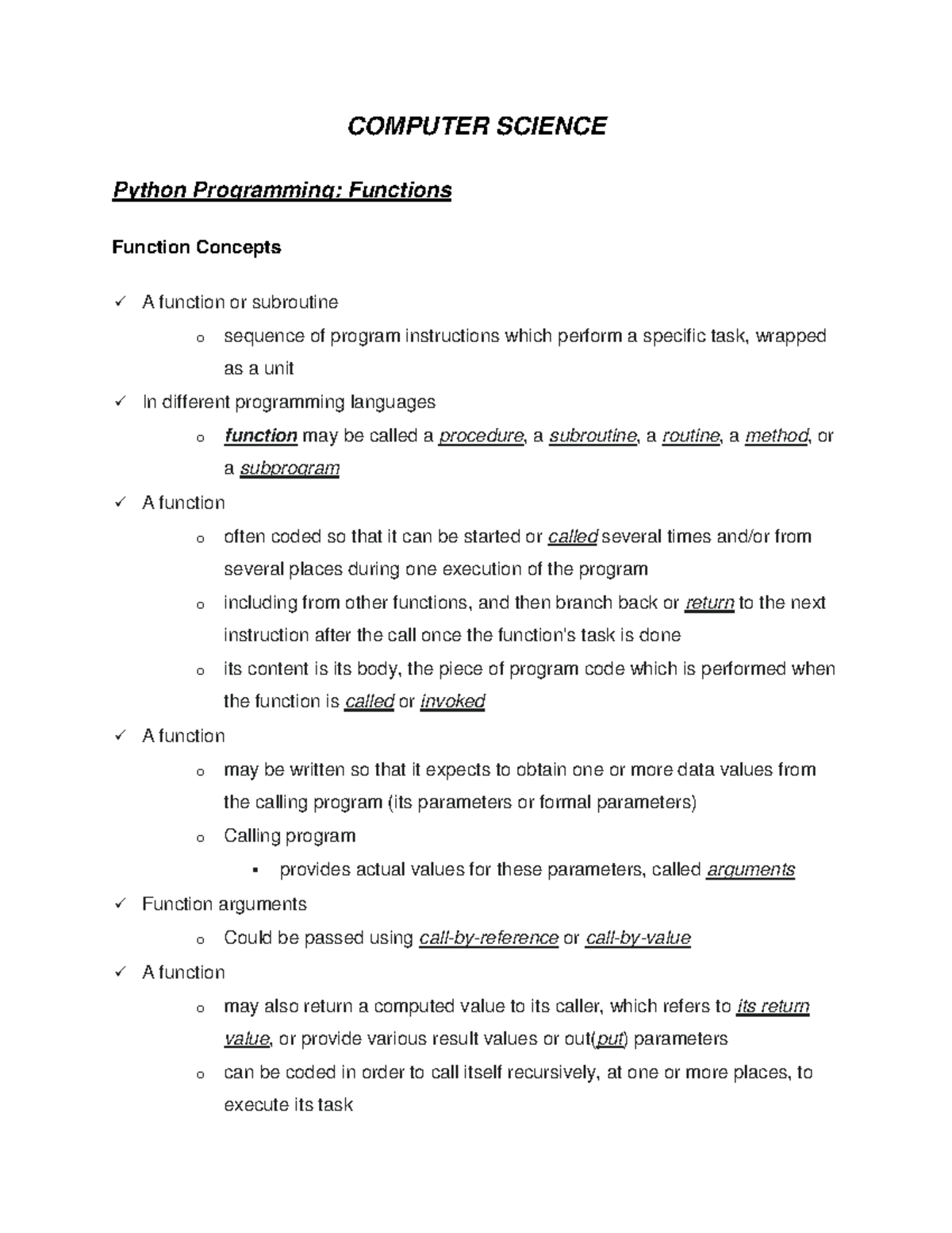 Python Programming: Functions - Computer Science - USeP - Studocu Python Programming: Functions - Computer Science - USeP - Studocu