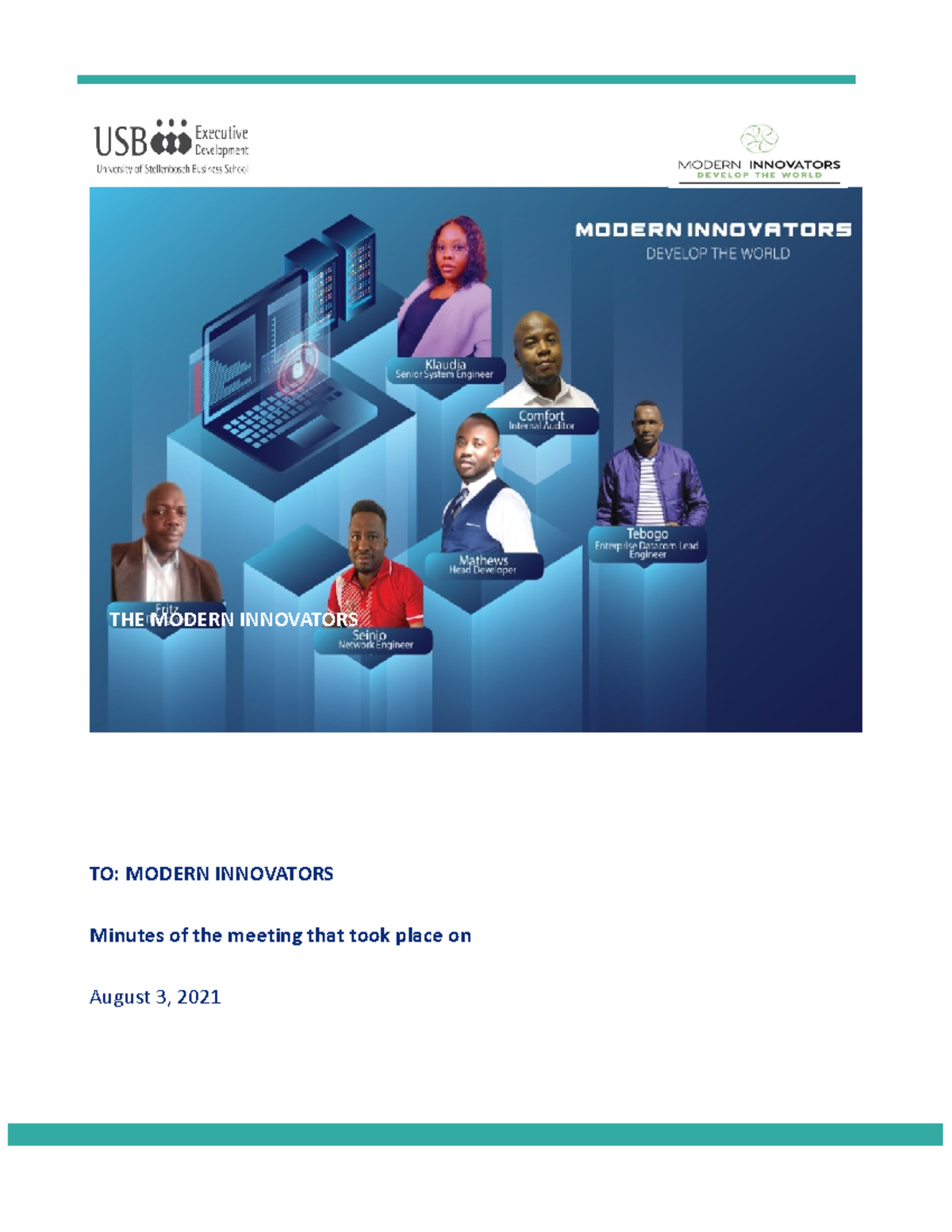 THE Modern Innovators Meeting minutes 08 Aug 2021 - TO: MODERN ...