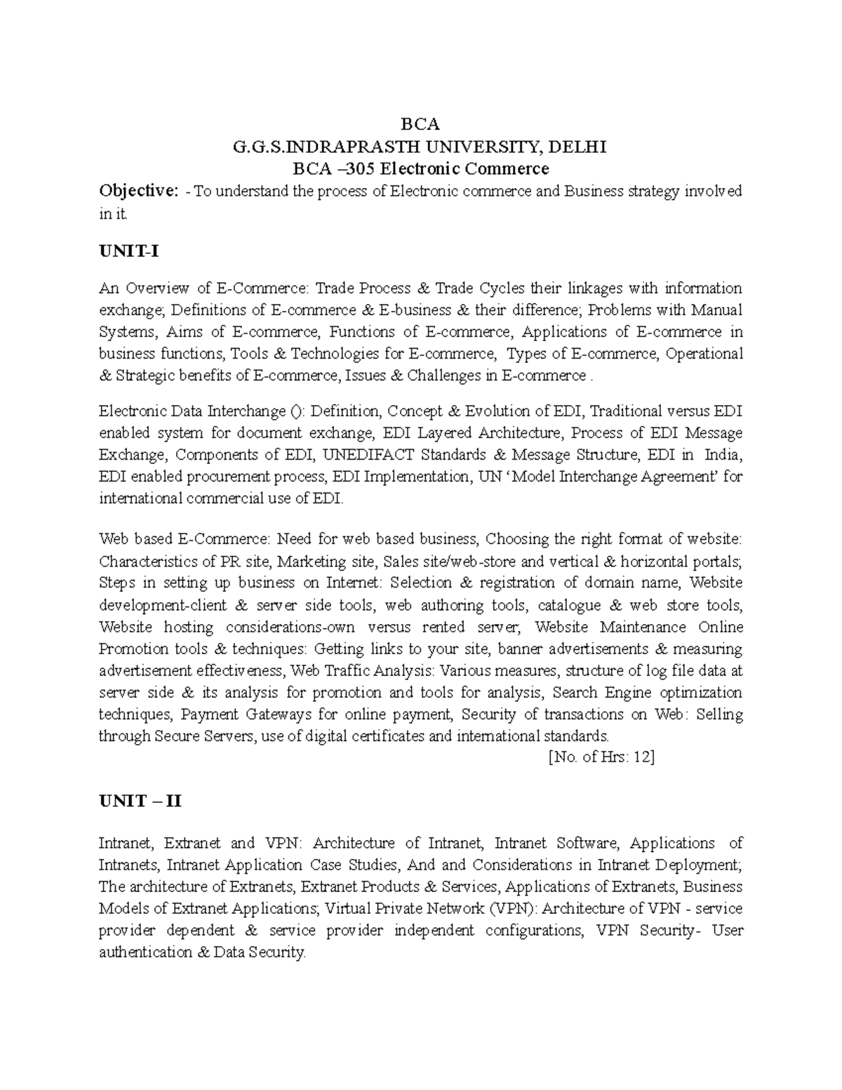 E commerce Notes - jsg - BCA G.G.S UNIVERSITY, DELHI BCA –305 ...