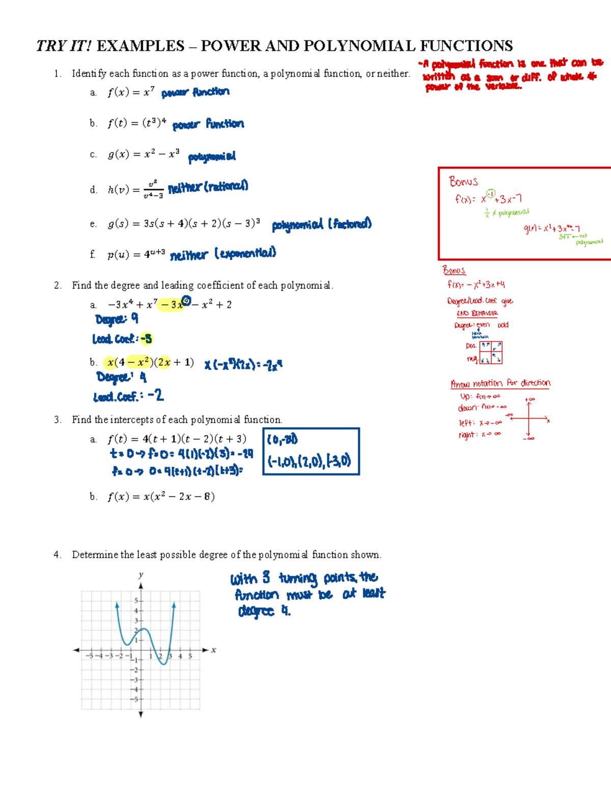 Mod 10 try it - TRY IT! EXAMPLES – POWER AND POLYNOMIAL FUNCTIONS 1 ...