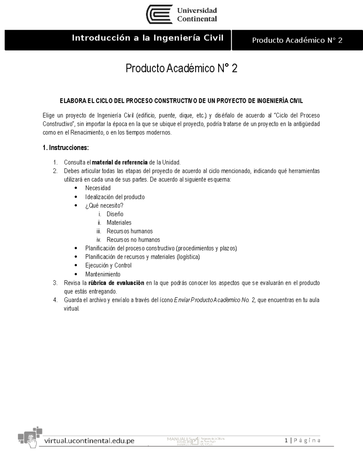Producto académico N2 [Entregable] - Producto Académico N° 2 ELABORA EL CICLO DEL PROCESO - Studocu