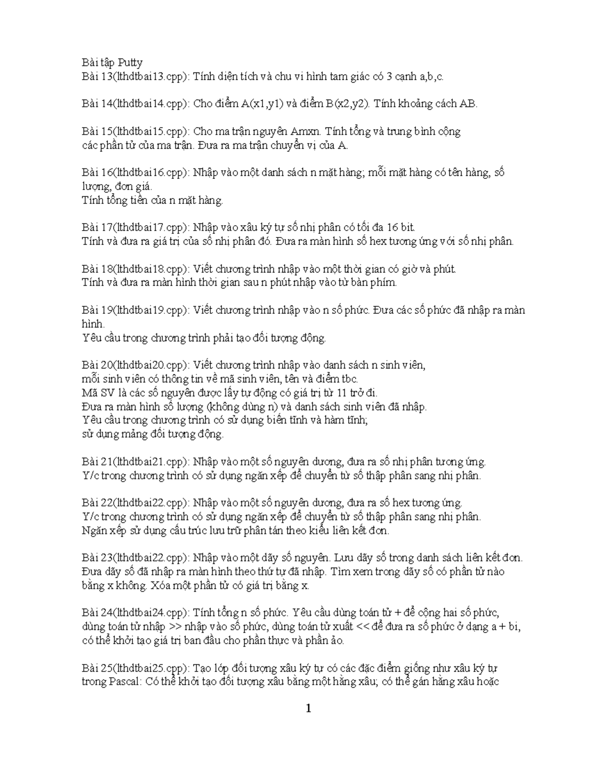 B i t p Putty docx; filename= UTF 8''Bài tập Putty 1 docx - Bài tập Putty Bài 13(lthdtbai13 ...