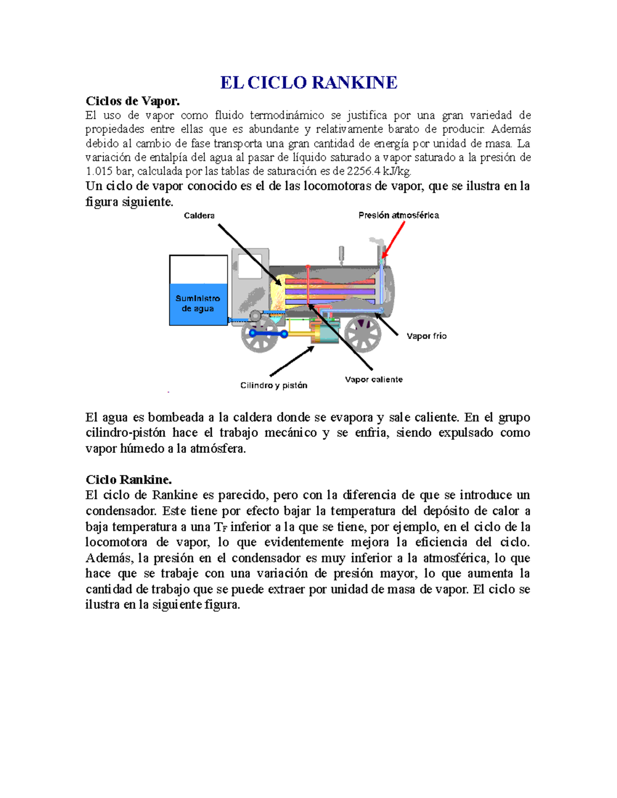 EL Ciclo Rankine - Tarea completa - EL CICLO RANKINE Ciclos de Vapor ...