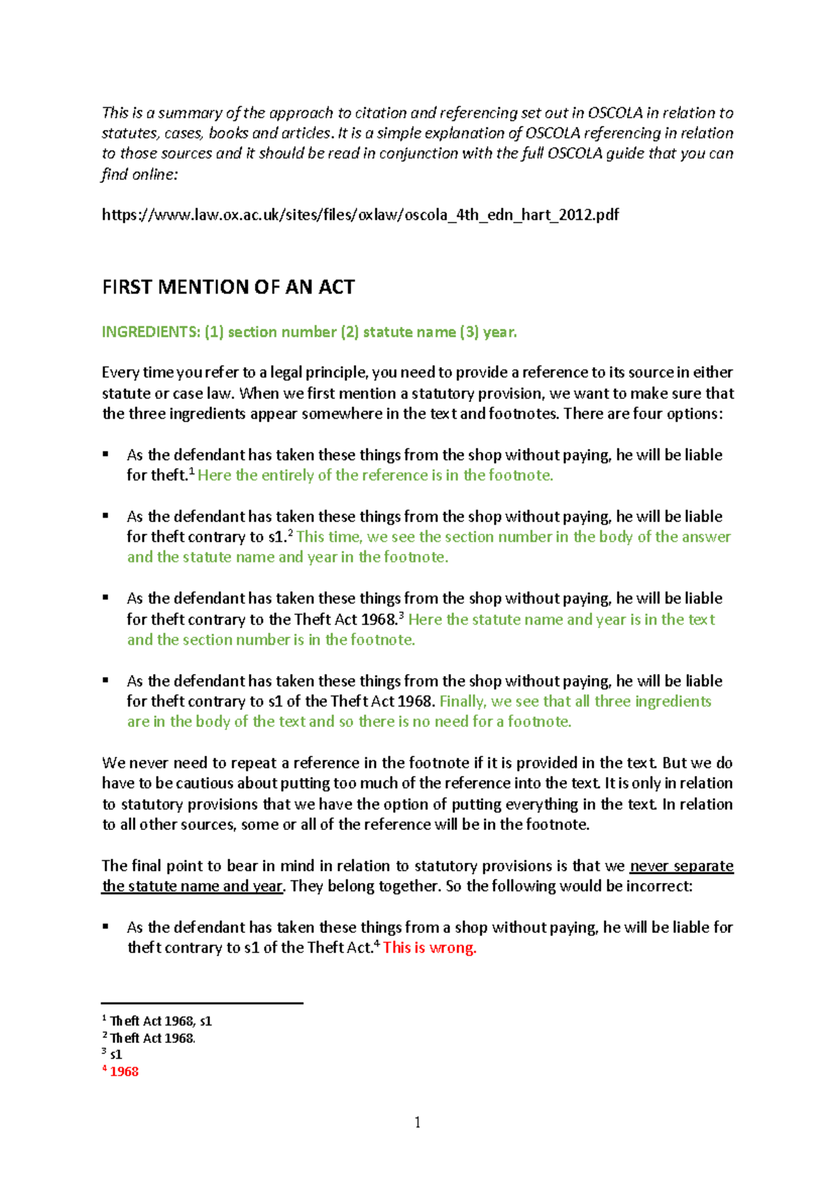 Referencing Document - This is a summary of the approach to citation ...