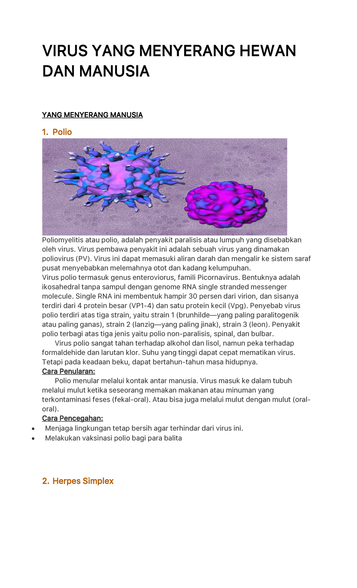 Virus yang Menyerang Hewan dan Manusia - VIRUS YANG MENYERANG HEWAN DAN ...