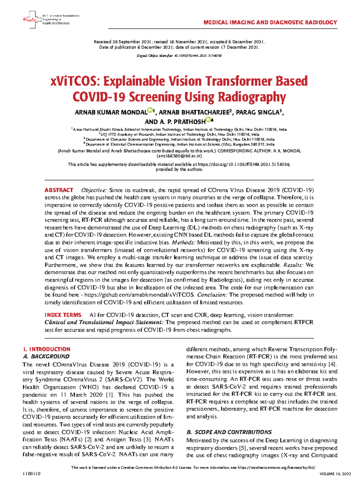 Explainable Vision Transformer Based Covid-19 Screening Using ...