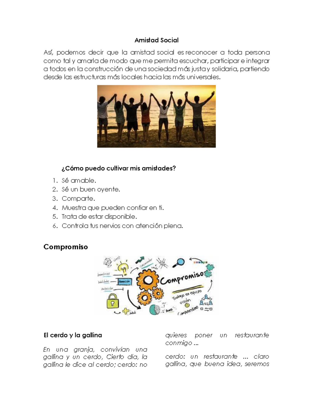 Amistad Social - Amistad Social Así, podemos decir que la amistad ...