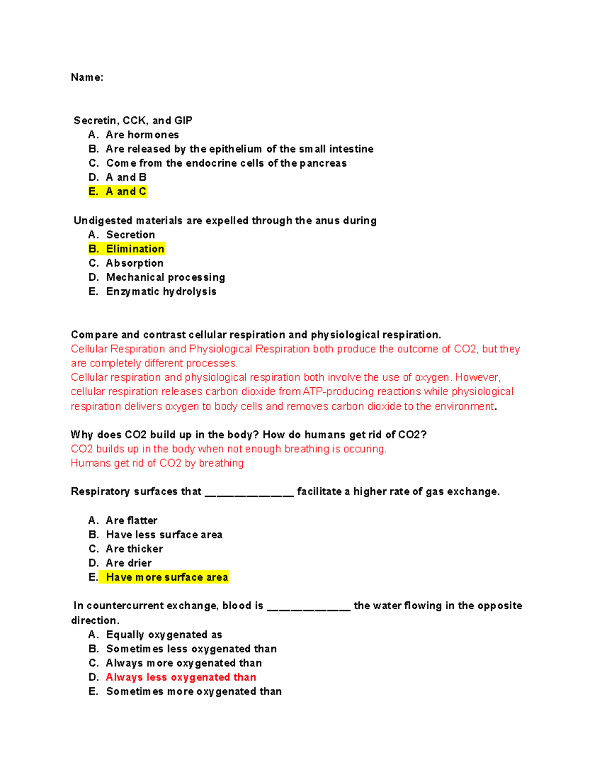 F2021 BIOL 1107 Gas Exchange 1 - BIOL1107 - UConn - Studocu