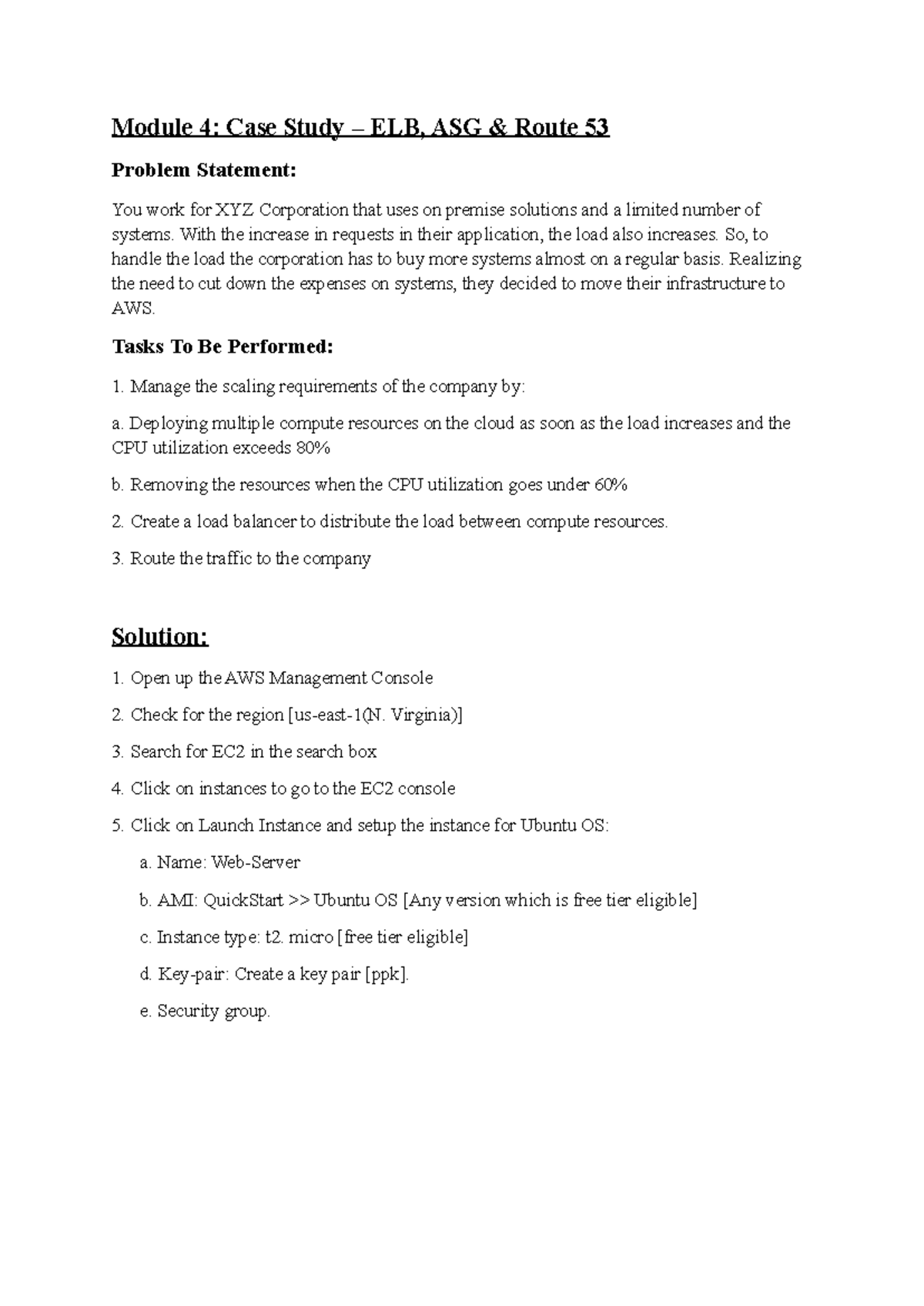 Assignment - ELB and Route 53 - Module 4: Case Study – ELB, ASG & Route 53 Problem Statement ...