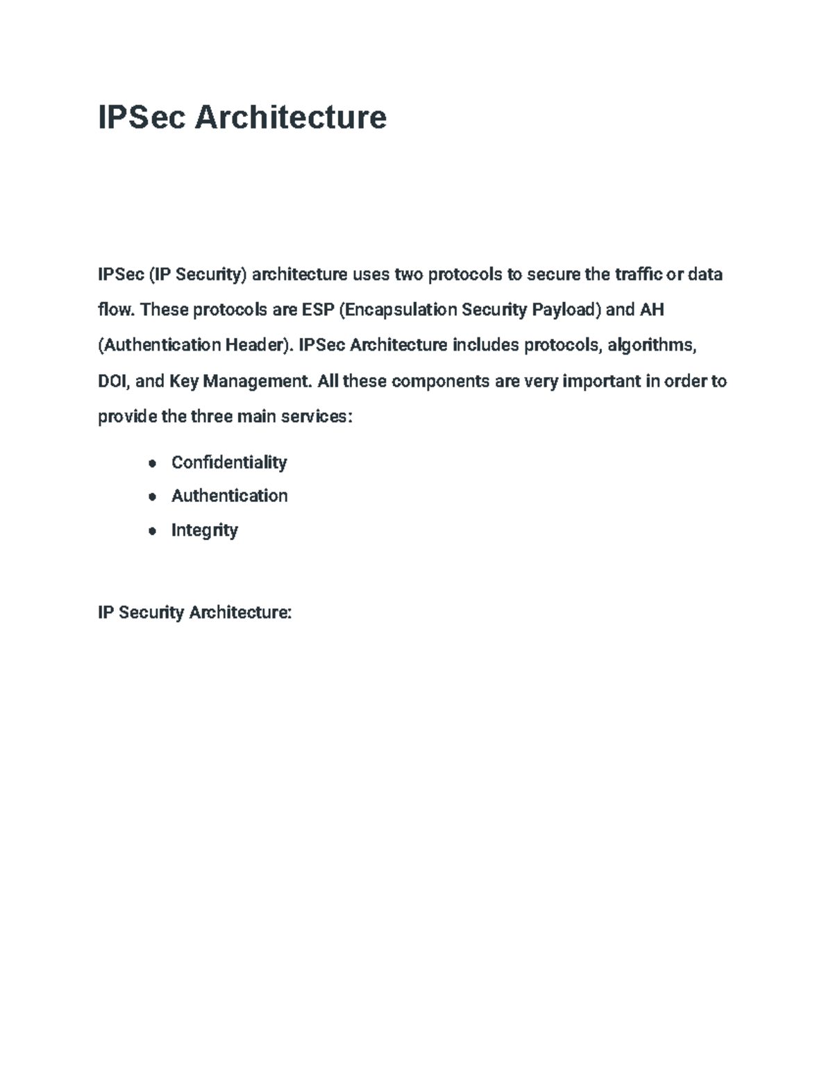 Give IP Security architecture with neat diagram - IPSec Architecture ...
