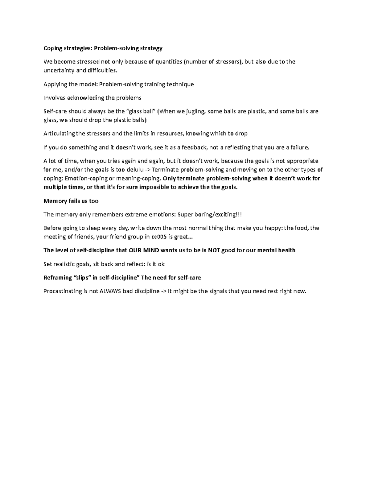 Coping strategies - Applying the model: Problem-solving training ...