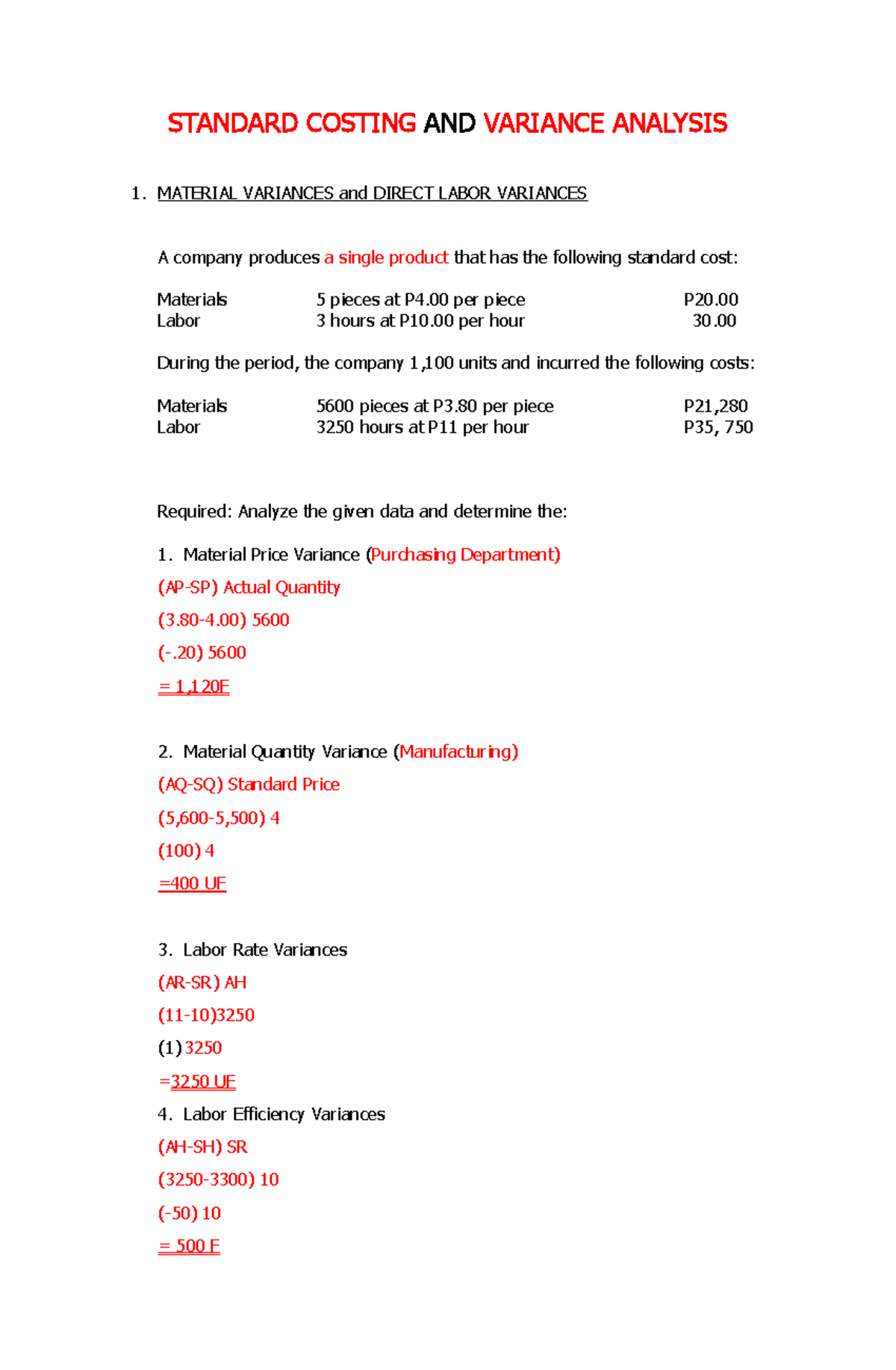 Standard-Costing-and-Variance-Analysis - STANDARD COSTING AND VARIANCE ...