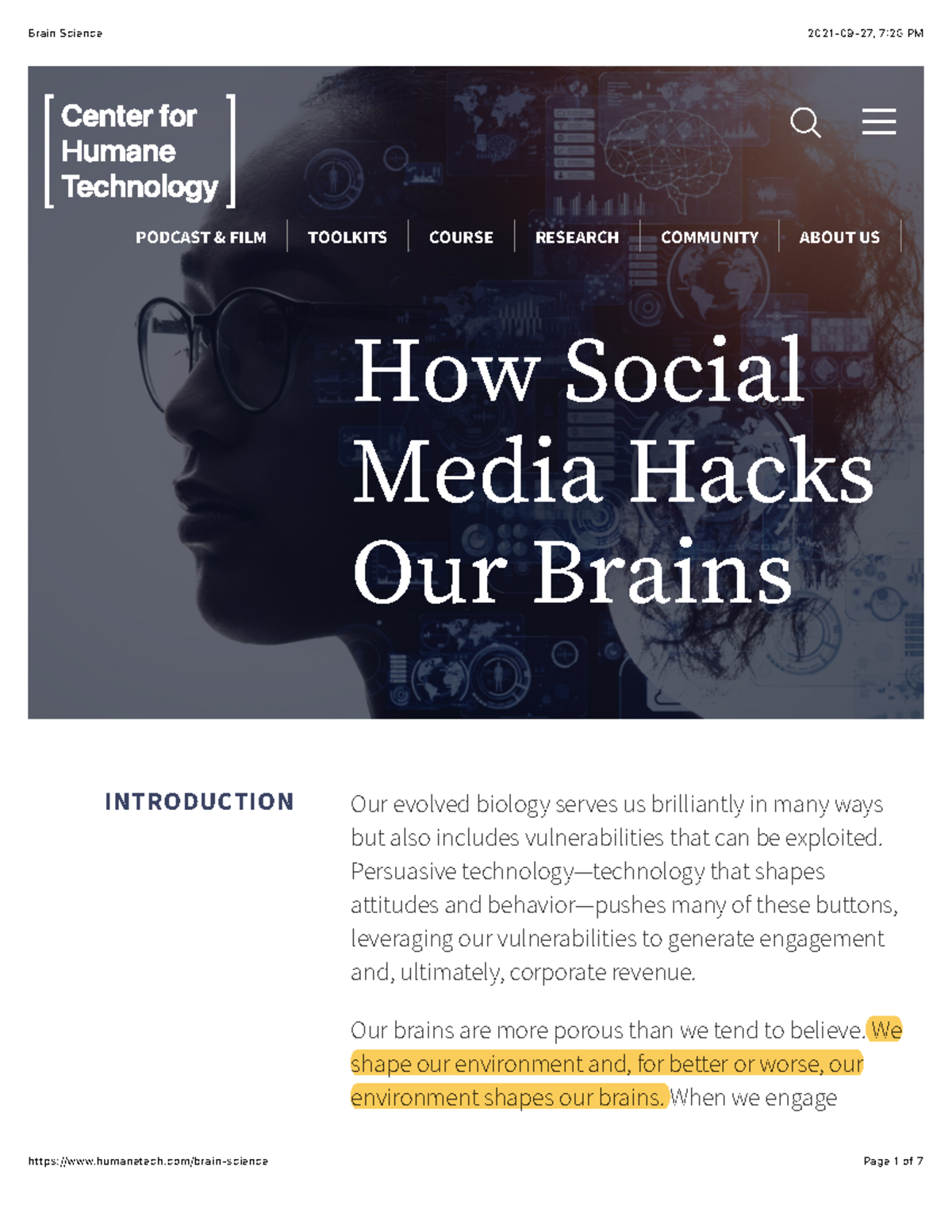 Wk 4C-Tristan Harris - Drew - How Social Media Hacks Our Brains ...
