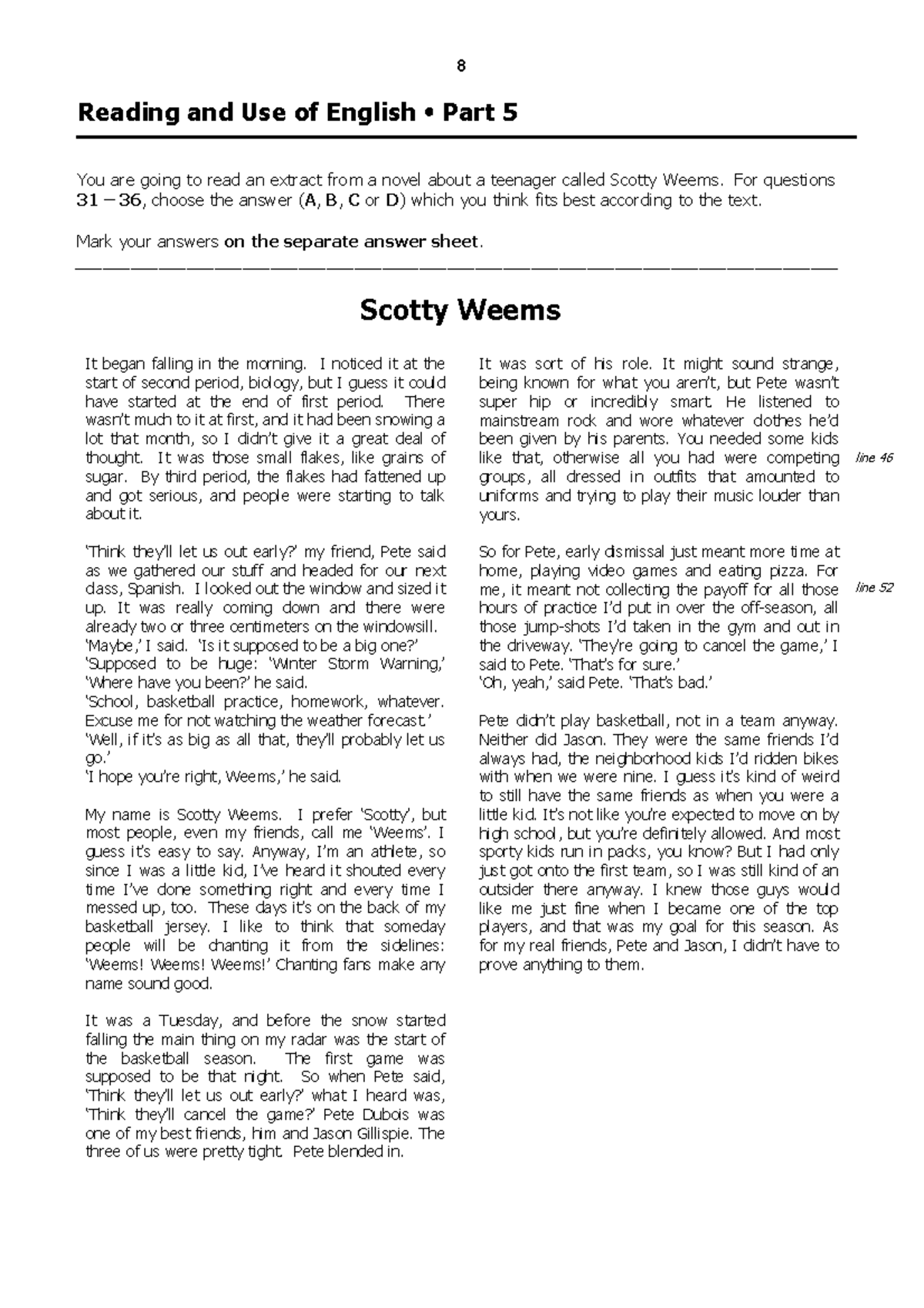 Reading of read of english part 5 - Reading and Use of English y Part 5 ...