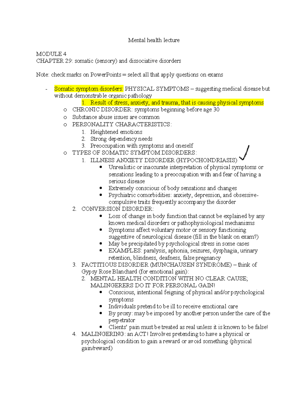 Mental health lecture Module 4-6 - Mental health lecture MODULE 4 ...