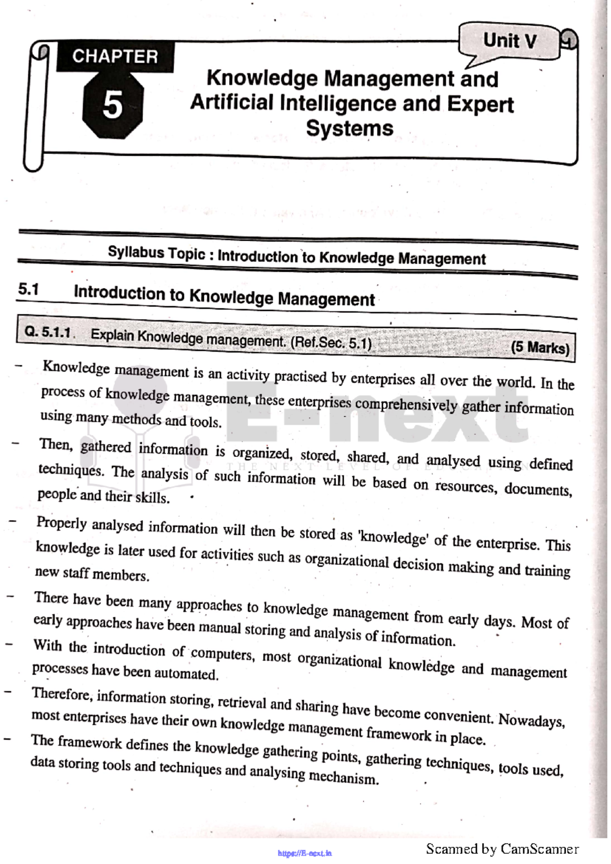 5-Knowledge Management and Artificial Intelligence and Expert Systems (E-next - BscIT ...