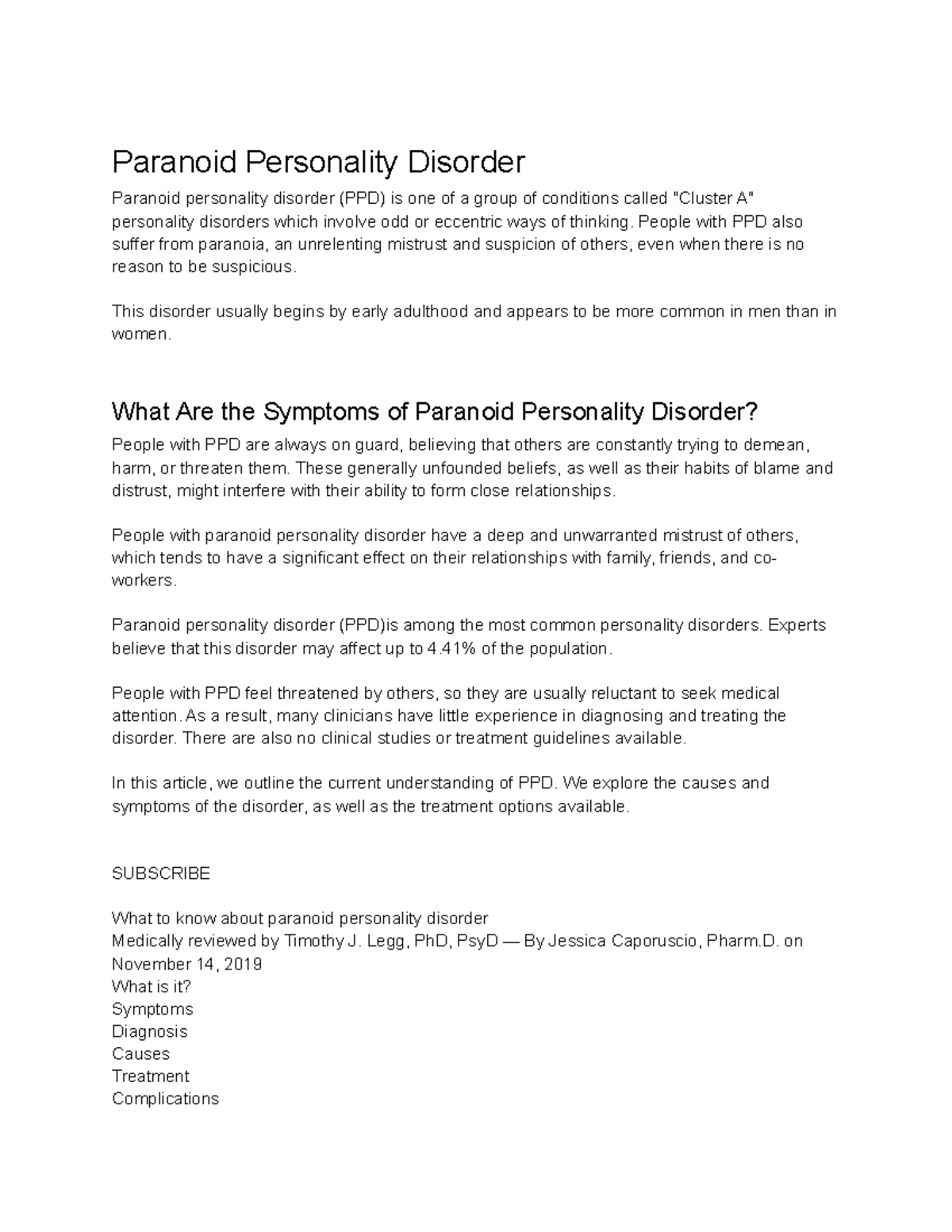Paranoid disorder - Paranoid Personality Disorder Paranoid personality ...