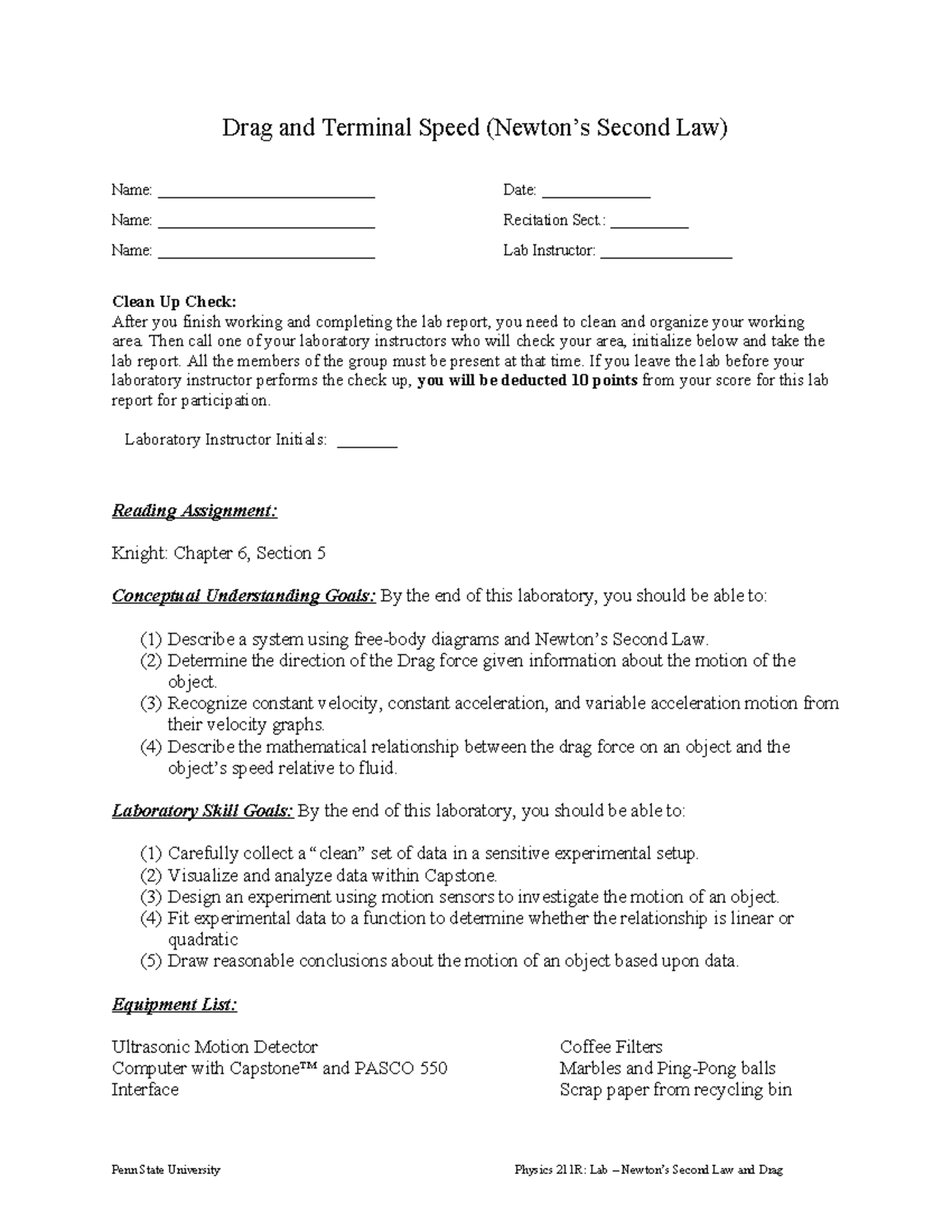 Lab04 Drag and Terminal Speed-Capstone - Drag and Terminal Speed ...
