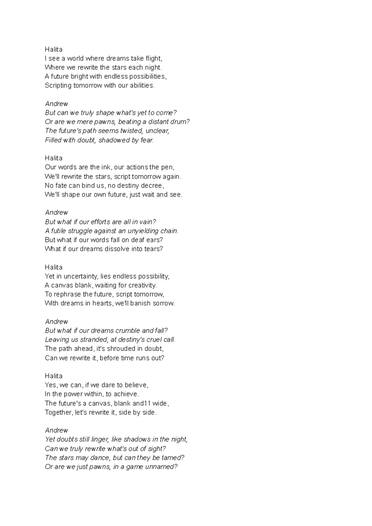 Poem - Google Docs - literature poem - Halita I see a world where ...