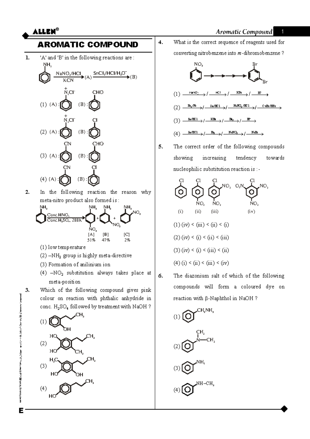 Aromatic-Compound - Nice question - ® 1 AROMATIC COMPOUND 1. 'A' and 'B ...