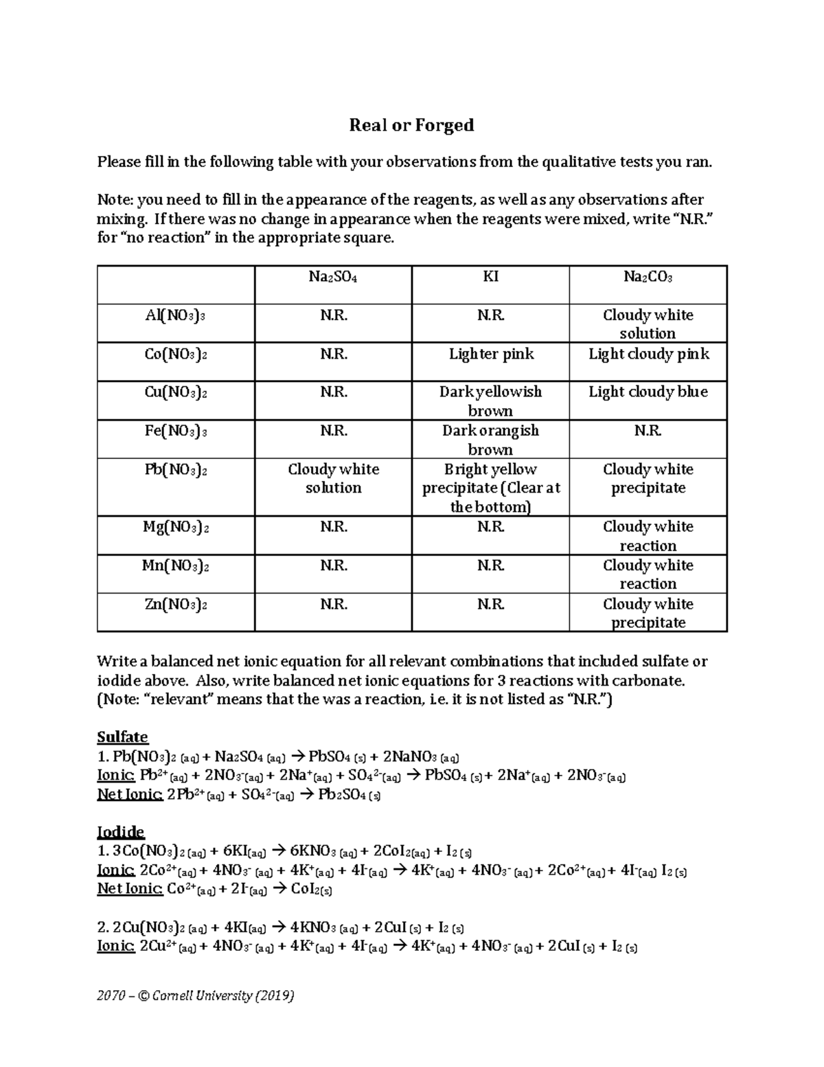 E9 Real Forged worksheet - Real or Forged Please fill in the following ...