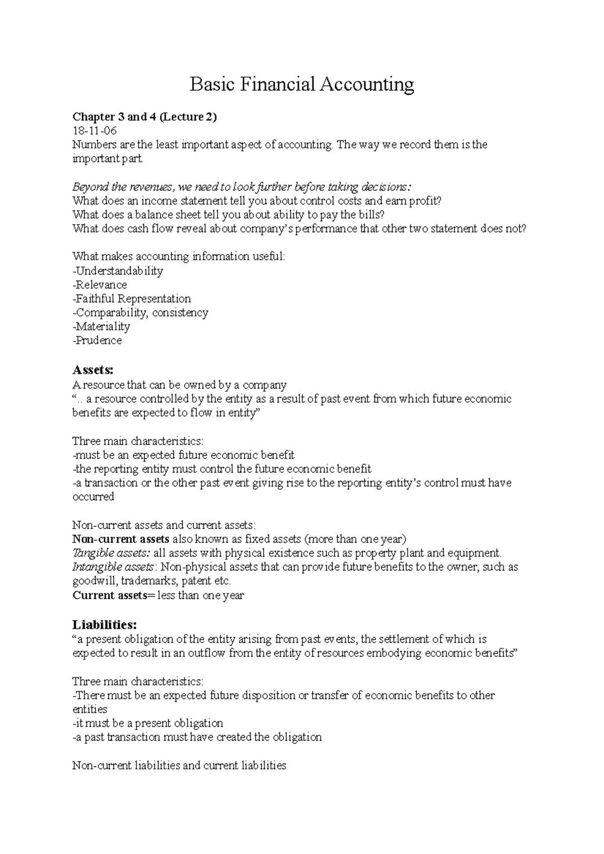 Basic Financial Accounting - Basic Financial Accounting Chapter 3 and 4 ...